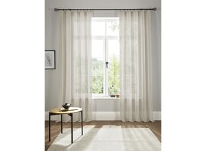 6941446602417 - Gardine ANDAS Fiete Gardinen Gr 145 cm Kräuselband 140 cm beige Kräuselband Gardine Leinen Optik Sichtschutz halbtransparent einfarbig Leinenoptik