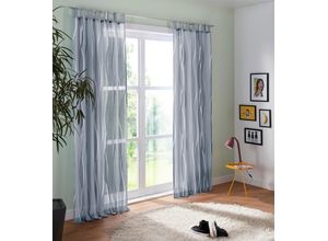 6920192997336 - Gardine MY HOME Dimona Gardinen Gr 145 cm Schlaufen 140 cm grau (silbergrau) Schlaufen Gardine 2er-Set transparent Voile Polyester