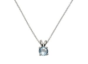 4006046303446 - Zeeme Gemstones Anhänger mit Kette 925 - Sterling Silber Blautopas beh blau 42+3cm Glänzend