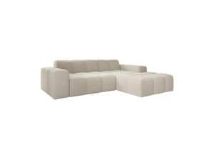 4262437183213 - Sofa Merano Rechts - Ecksofa 3 Sitzer Couch in L Form mit Ottomane - Boucle-Gewebe in Creme 4262437183213 - Sofa Merano Rechts - Ecksofa 3 Sitzer Couch in L Form mit Ottomane - Boucle-Gewebe in Creme