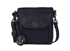 4046478077393 - Umhängetasche HARBOUR 2ND Iben Damen Gr B H T 19cm x 19cm x 6cm blau (navy) Leder Taschen Handtasche Damen Schultertasche Tasche Damen