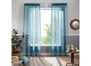 6930325423311 - Gardine MY HOME Ari Gr 2 blau (petrol) B140cm H175cm Voile Polyester Gardinen Bestseller mit 45-Sterne-Bewertung
