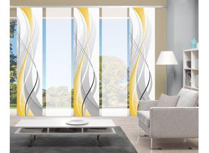 4056751344180 - Schiebegardine HOME WOHNIDEEN CARLISLE 5ER SET Gr 1 gelb B60cm H245cm Microfaser Polyester Gardinen HxB 245x60