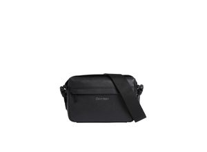 8719849865085 - Umhängetasche CALVIN KLEIN CK MUST CAMERA BAG Damen Gr B H T 205cm x 13cm x 5cm schwarz Lederimitat Polyester unifarben Taschen Schultertasche Mini Bag Herren-Tasche mit Logo-Schriftzug