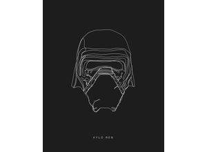 4055065162787 - Bild KOMAR Star Wars Lines Dark Side Kylo schwarz-weiß (farbe bild(er) schwarz weiß) B40cm H50cm Papier Holz Bilder Wandbild zur Dekoration im Kinderzimmer - ohne Rahmen