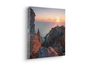 4055065031687 - Leinwandbild Keilrahmenbild - Lighthouse - Größe 40 x 40 cm Baum Berge Blumen Blätter Foto Jahreszeiten Landschaft Meer Natur Palmen Strand (Packung 1 St) 40x40 cm (Breite x Höhe) Keilrahmenbild bunt