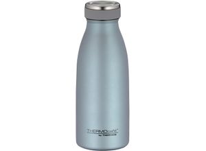 5010576984296 - Isolierflasche THERMOCAFÉ TC BOTTLE aus doppelwandigem Edelstahl spülmaschinenfest ice blau mat H18cm Edelstahl Kunststoff Silikon Trinkflaschen gummierter Drehverschluss absolut dicht bei Kohlensäure