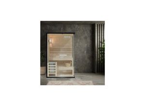 4058166243454 - Traditionelle Sauna - Shadow - Größe m - 120 x 120 x 190 cm - hochwertiges Fichtenholz inkl Ofen Saunazubehör i Dampfsauna Aufgusssauna Finnische