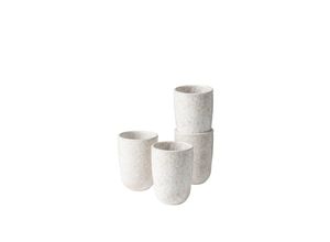 9010933019889 - Becher GIPFELSTÜCK Kaffeebecher-Set Alpenwiese Trinkgefäße Gr Ø 8 cm x 115 cm 350 ml 4 tlg beige (creme) jedes Teil ein Unikat 4-teilig
