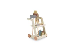 3801005602049 - Kinder-Spielzeugputzwagen W10D787 Holz Besen Mopp Schwamm Bürste mit Räder beige