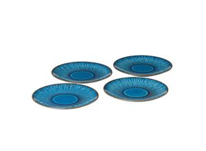 9001794894647 - Speiseteller GIPFELSTÜCK Eisfall Gr 27 cm blau Speiseteller Scandi-Style glänzende Reaktivglasur jedes Stück ein Unikat