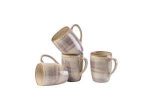 9001794932653 - Becher GIPFELSTÜCK Nebelwald Trinkgefäße Gr 275 ml 4 tlg beige (beige braun) Scandi-Style Reaktivglasur jedes Stück ein Unikat 4-teilig