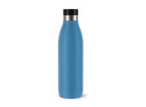 4009049545714 - Isolierflasche Trinkflasche Bludrop blau (aqua blau) H261cm Edelstahl Trinkflaschen Edelstahl Quick-Press Deckel 360 Trinkgenuss 12h warm 24h kühl