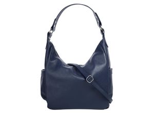 4260543050559 - Shopper SAMANTHA LOOK Damen Gr B H T 35cm x 25cm x 10cm onesize blau Leder unifarben Taschen echt Leder Made in Italy