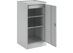 8697653670555 - eurokraft basic Werkzeugschrank mit 1 Schublade 2 Fachböden Höhenverstellraster 25 mm lichtgrau RAL 7035
