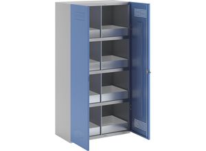 4061753036193 - eurokraft pro Umweltschrank Fächerschrank 8 Wannenböden HxBxT 1950 x 1000 x 530 mm