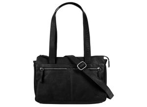 4022581346304 - Henkeltasche SANSIBAR Damen Gr B H T 30cm x 20cm x 11cm onesize schwarz Leder leicht glänzend unifarben Taschen echt Leder