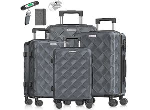4255598351751 - KESSER® Reisekoffer Set 4-teilig Kofferset ABS Hartschalenkoffer mit Zahlenschloss Kofferwaage & Reisebrieftasche 360° Rollen Handgepäck & große Koffer für Business & Reise Trolley