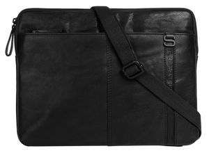 8718749078366 - Dokumententasche LAPTOP SLEEVE Herren Gr B H T 33cm x 26cm x 4cm onesize schwarz Leder leicht glänzend unifarben Taschen echt Leder