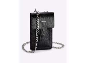 4053692201756 - Handytasche HEINE Damen Gr B H T 10cm x 17cm x 2cm schwarz Leder Metall animal-print gemustert unifarben Taschen
