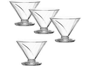 4045037571778 - Eisschale LEONARDO CONO Eisbecher aus Glas 270 ml 4er-Set transparent H9cm Ø12cm Glas Schüsseln spülmaschinengeeignet