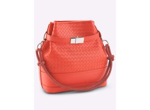 4036673261628 - Handtasche HEINE Damen Gr B H T 25cm x 30cm x 11cm orange (koralle) Metall Microfaser Textil Viskosemischung unifarben Taschen
