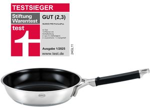 4004293919533 - Bratpfanne RÖSLE SILENCE PRO CeraPlus Pfannen Gr Ø 28 cm + Höhe 95 cm silberfarben (silberfarben schwarz) Bratpfannen natürliche Quarzversiegelung ohne PTFEPFAS Induktion