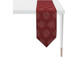4003440281424 - Tischband APELT 6302 CHRISTMAS GLAM Weihnachtsdeko Weihnachten bunt (rot goldfarben) B21cm L175cm Polyacryl Polyester Viskose Tischdecken Lurex-Jacquardgewebe