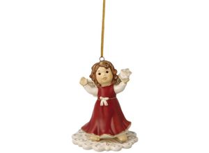 4005169374012 - Dekofigur GOEBEL Engel Winterspaß bordeaux B6cm H75cm T6cm Steingut Dekofiguren 6 x 6 x 75 cm
