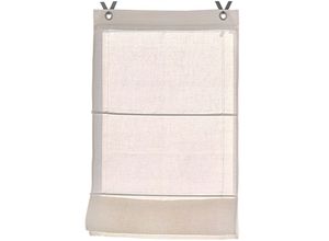 4016478993443 - Raffrollo KUTTI Metis Gr 5 beige (creme) B80cm H210cm Obermaterial 100% Leinen Raffrollos einfarbig blickdicht 100% Leinen mit Edelstahlhaken pflegeleicht