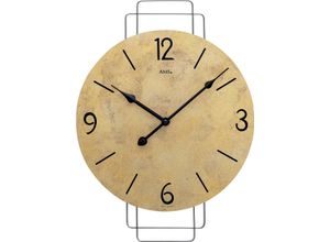 4037445161054 - Wanduhr AMS bunt (schwarz altgoldfarben) Wanduhren B H L 35cm x 5cm x 48cm Made in GermanyWohnzimmerEsszimmerKücheArbeitszimmerBüroFlur