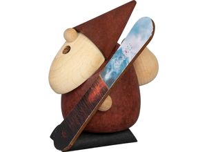 4260649067086 - Räuchermännchen SAICO ORIGINAL Weihnachtsmann - Snowboarder rot H11cm L10cm T10cm Holz Räucherdeko BxHxT 10x11x10 cm