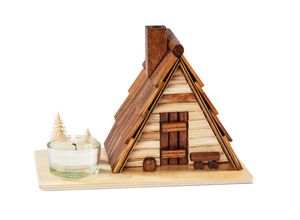 4260332219334 - Räuchermännchen SAICO ORIGINAL Räucherhaus Schutzhütte für ein Teelicht natur H12cm L18cm T11cm Holz Räucherdeko BxHxT 18x12x11cm