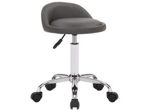 4251756439194 - Arbeitshocker Teramo Kunstleder I Drehstuhl Höhenverstellbar I Arzthocker Mit Chromgestell I Rollhocker Mit Lehne 360° Drehbar