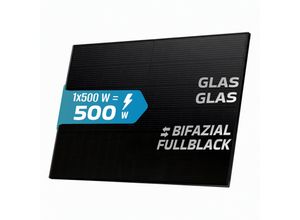 4255656236952 - SUNNIVA® Solarmodul 2x 500 W FULL BLACK Bifazial Glas Glas PV Modul Solarpanel - PMax 1000W (2x500W) Bifacial N-Type für Balkonkraftwerk oder PV Solar Anlage