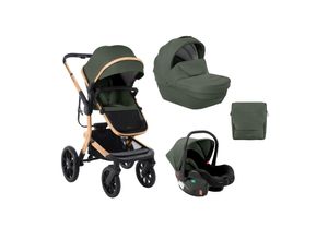 3800171209472 - Kikkaboo Kombikinderwagen Irene 3 in 1 Babywanne Autositz Adapter Wickeltasche grün