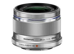 4545350045876 - OLYMPUS Festbrennweiteobjektiv MZUIKO DIGITAL 25 mm F18 Objektive passend für & OM SYSTEM MFT Kameras silberfarben Objektiv mit Festbrennweite