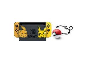 0045496452414 - Switch 32 GB [Pokémon Lets Go Pikachu Evoli Edition inkl Controller Gelb Gelb und Pokéball Plus Konsole ohne Spiel] gelb