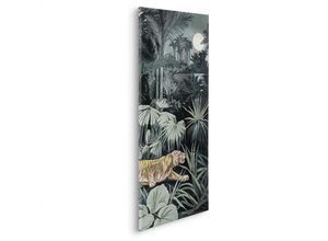 4055065031090 - Leinwandbild KOMAR Creeping Tiger - Größe 40 x 90 cm bunt (farbe bild(er) türkis grün schwarz) B40cm Papier Holz Bilder Keilrahmenbild mi Echtholzrahmen