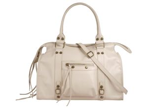 4262427392700 - Shopper FORTY Damen Gr B H T 38cm x 25cm x 14cm onesize beige Leder leicht glänzend unifarben Taschen echt Leder Made in Italy