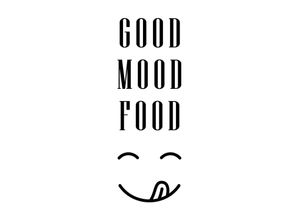 4049009354635 - Wanddekoobjekt QUEENCE GOOD MOOD FOOD Wanddekoobjekte Gr B H T 30 cm x 45 cm x 01 cm Schriftzug schwarz (schwarz weiß) Wanddekoration Wanddekoobjekte Schriftzug auf Stahlblech