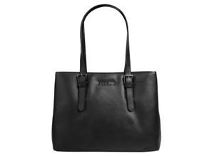 4250060363515 - Henkeltasche BUGATTI BELLA Damen Gr B H T 33cm x 24cm x 14cm onesize schwarz Leder leicht glänzend unifarben Taschen echt Leder
