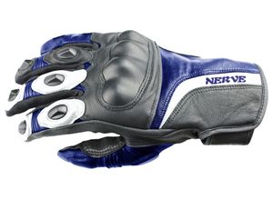 4047282032356 - Motorradhandschuhe NERVE KQ11 Gr L blau (blau schwarz) Handschuhe L mit Weitenverstellung