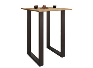 4051814437786 - Premium Holz Alu Bartisch Tresen Stehtisch Bistrotisch Bartresen Tisch Xona 80x50 cm (Farbe Schwarz   Honig-Eiche)