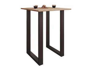 4051814437762 - Premium Holz Alu Bartisch Tresen Stehtisch Bistrotisch Bartresen Tisch Xona 80x50 cm (Farbe Schwarz   Sonoma-Eiche)