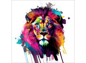 4019449511875 - Glasbild COLORFUL LION HEAD IV (BHT 20x20x130 cm)