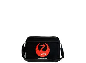 4045846235915 - Schultertasche LOGOSHIRT Japan Air Lines Damen Gr B H T 125cm x 30cm x 40cm schwarz (schwarz rot) Kunstfaser bedruckt mehrfarbig Taschen mit Japan Airlines-Frontdruck