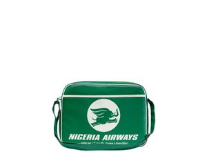 4045846240742 - Schultertasche LOGOSHIRT Nigeria Airways Damen Gr B H T 125cm x 30cm x 40cm grün (grün weiß) Kunstfaser bedruckt mehrfarbig Taschen mit Nigeria Airways-Logo