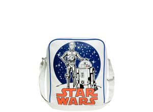 4045846310056 - Schultertasche LOGOSHIRT Krieg der Sterne - C-3PO R2-D2 Damen Gr B H T 28cm x 32cm bunt (weiß) Lederimitat bedruckt mehrfarbig Taschen Schultasche Schultertasche mit C-3PO- und R2-D2-Frontdruck
