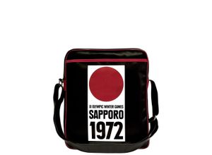 4045846235908 - Schultertasche LOGOSHIRT Sapporo 1972 Damen Gr B H T 12cm x 38cm x 32cm bunt (schwarz mehrfarbig) Lederimitat bedruckt mehrfarbig Taschen mit lässigem Retro-Print